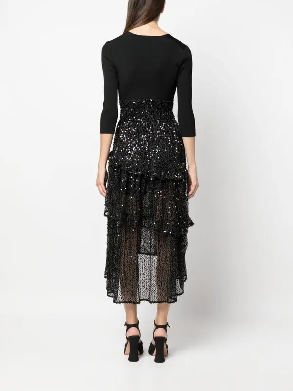 Maje Sequin-embellished Mesh Dress