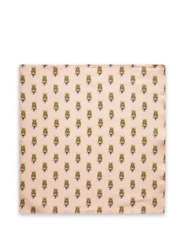 La DoubleJ Scarab-print Linen Napkins