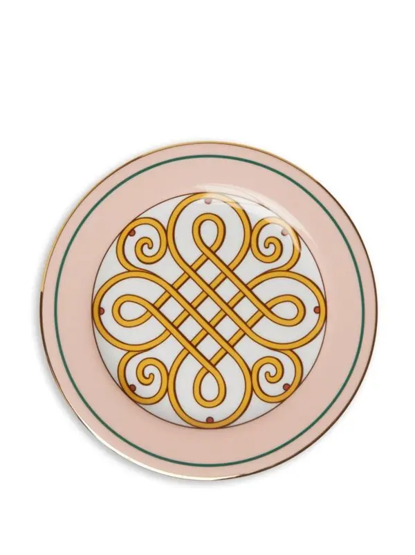 La DoubleJ Filigree-print Porcelain Dessert Plates