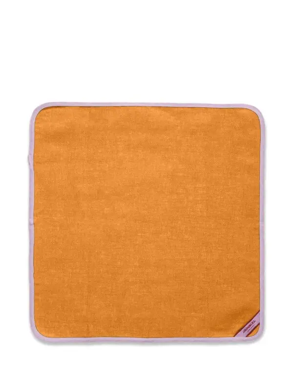 La DoubleJ Contrast-trim Linen Napkins - Orange