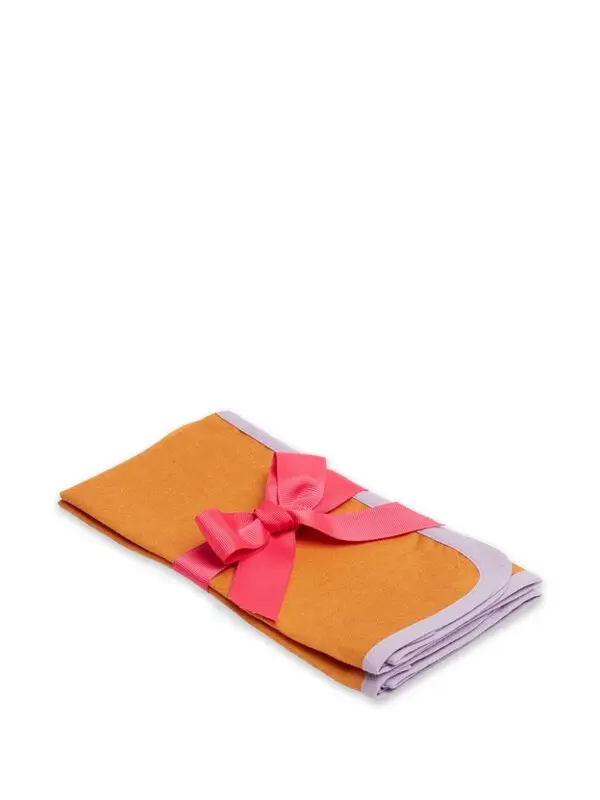 La DoubleJ Contrast-trim Linen Napkins - Orange