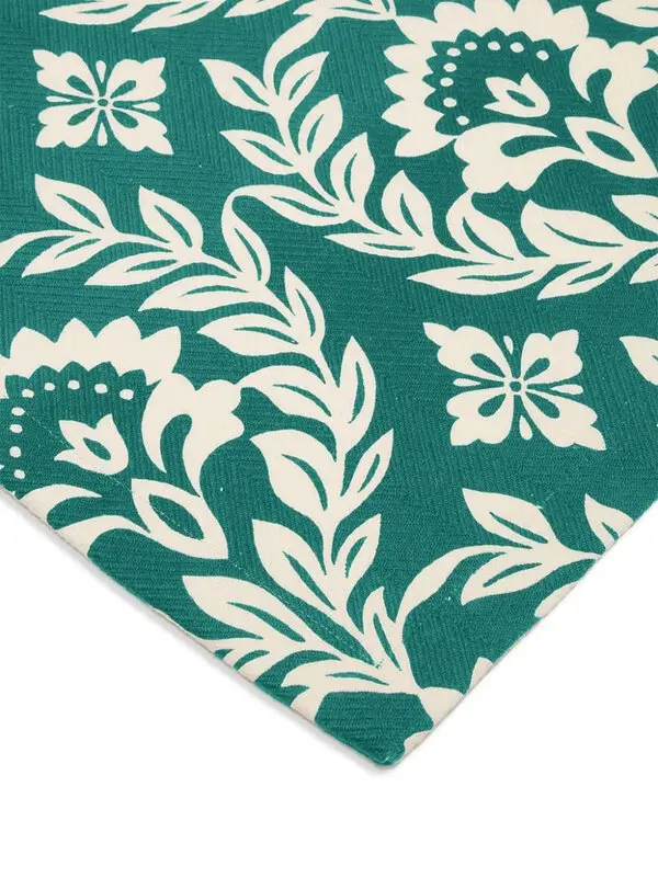 La DoubleJ Leaf-print Cotton Runner
