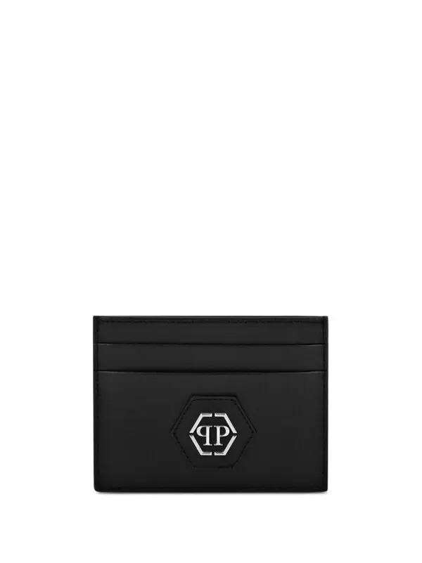Philipp Plein Logo-plaque Leather Cardholder - Black