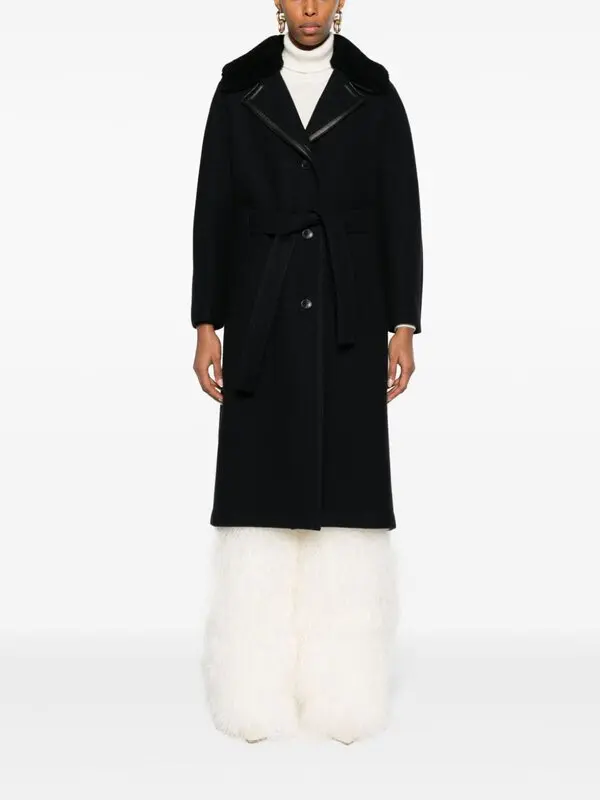 YVES SALOMON Belted Felted-wool Coat
