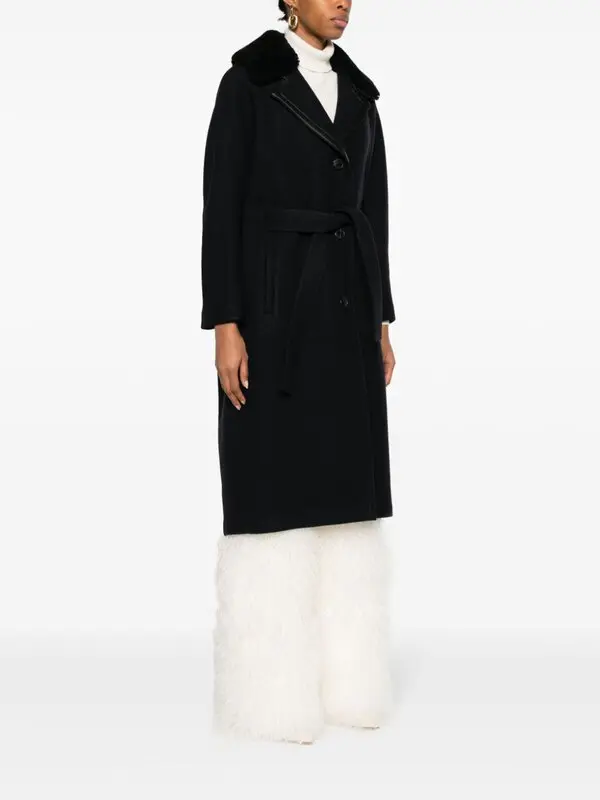 YVES SALOMON Belted Felted-wool Coat