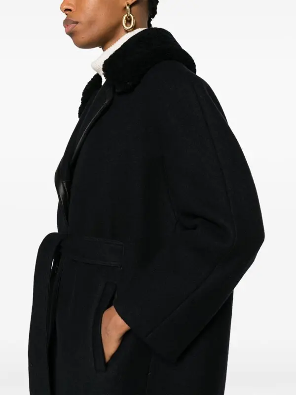 YVES SALOMON Belted Felted-wool Coat