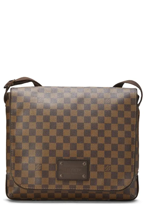 LOUIS VUITTON Damier Ebene Brooklyn Messenger Bag - Brown