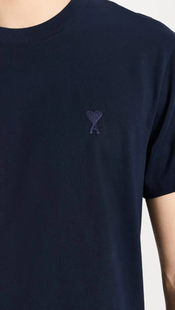 AMI Paris Adc Classic Fit Tonal Logo Tee - Night Blue.430