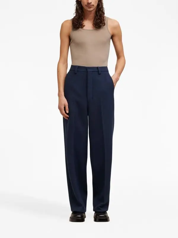 AMI Paris Straight-leg Tailored Trousers - Blue