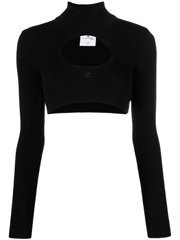 COURREGES Logo-embroidered Jumper - Black