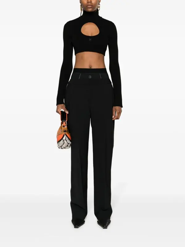 COURREGES Logo-embroidered Jumper - Black