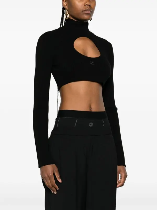 COURREGES Logo-embroidered Jumper - Black