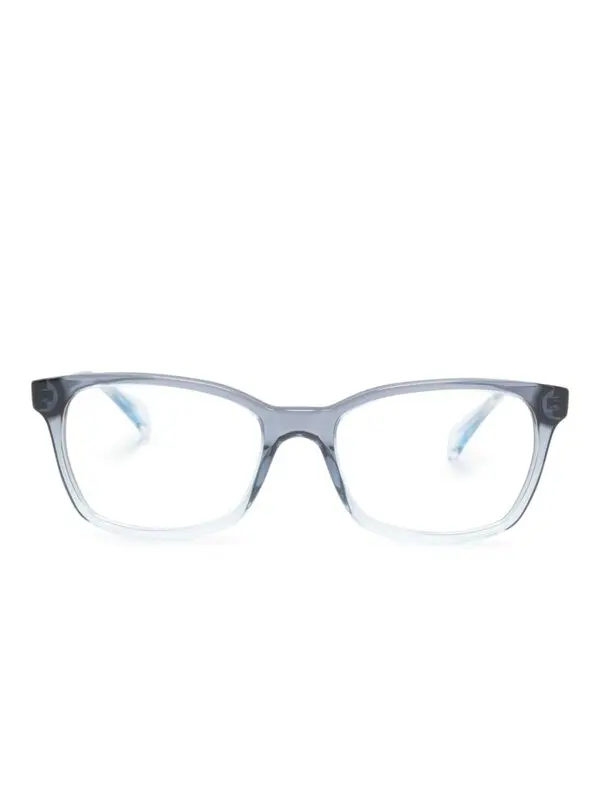 Ray-ban Logo-plaque Square-frame Eyeglasses - Blue