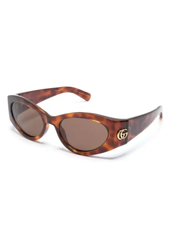 Gucci Double G Oval-frame Sunglasses