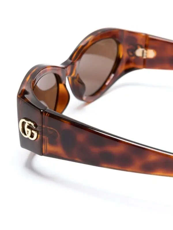 Gucci Double G Oval-frame Sunglasses