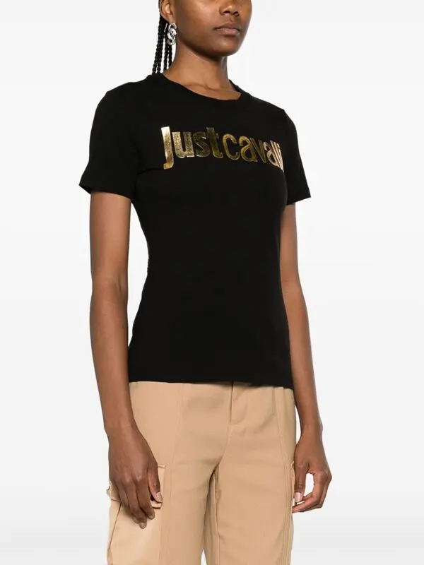Just Cavalli Logo-embossed T-shirt - Black