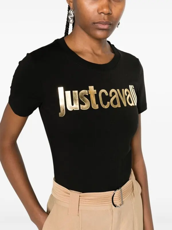 Just Cavalli Logo-embossed T-shirt - Black