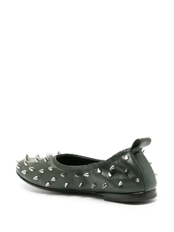 Agl Milly Spike-studded Leather Ballerinas