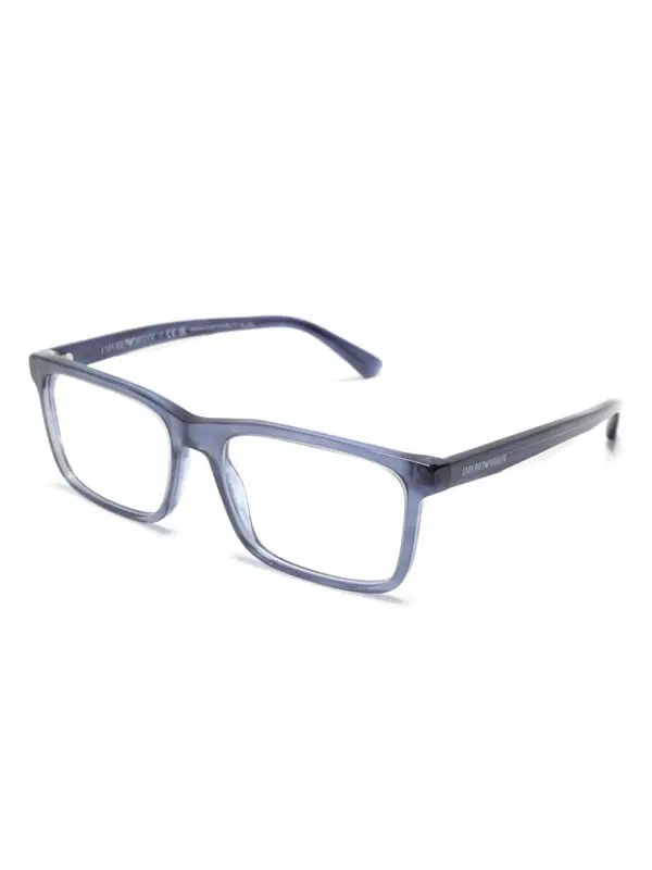 Emporio Armani Logo-print Rectangle-frame Eyeglasses