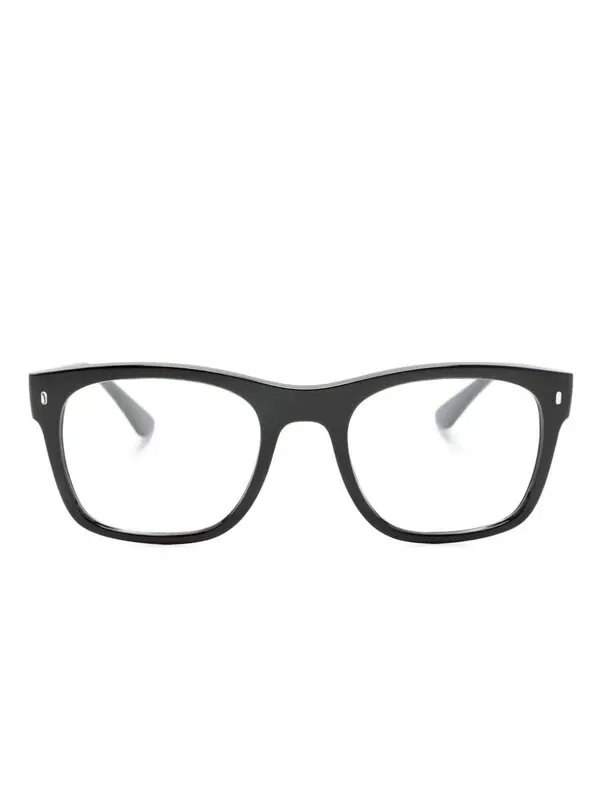 Ray-ban Logo-plaque Square-frame Eyeglasses - Black