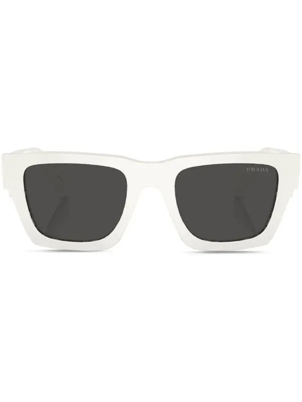 Prada Logo-lettering Square Sunglasses - White