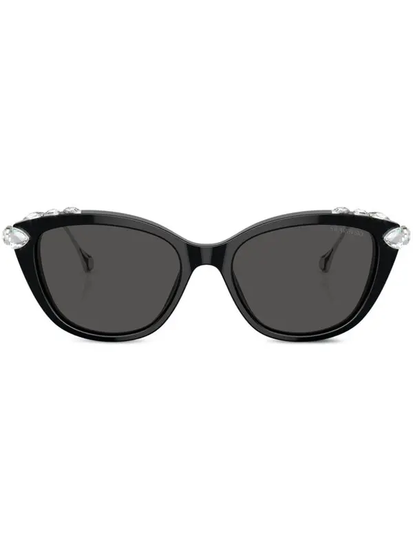 SWAROVSKI Crystal-embellished Cat-eye Sunglasses - Black