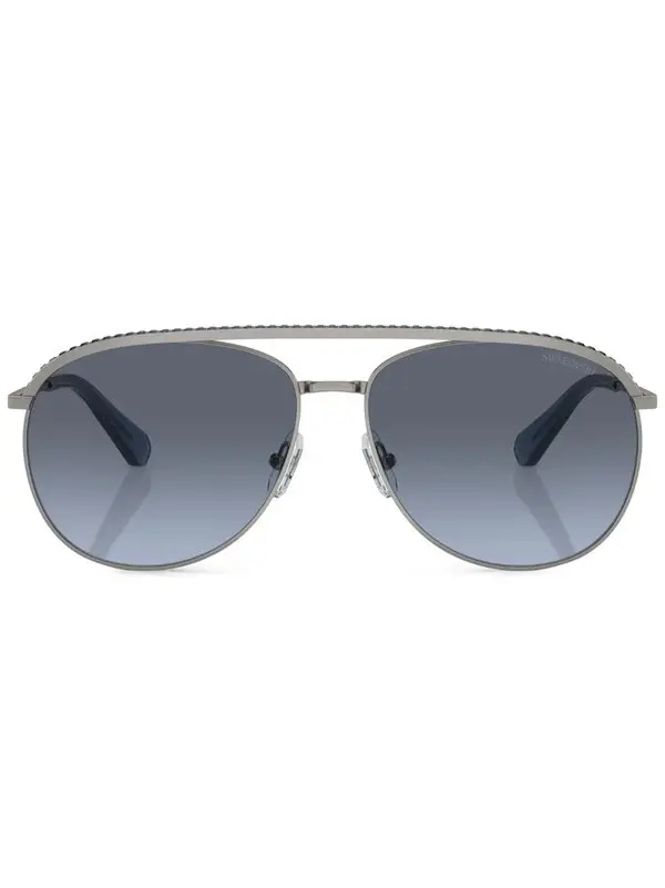 SWAROVSKI Crystal-embellished Pilot Sunglasses - Grey