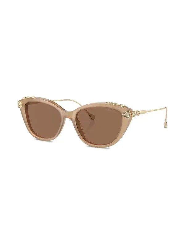 SWAROVSKI Crystal-embellished Cat-eye Sunglasses - Brown