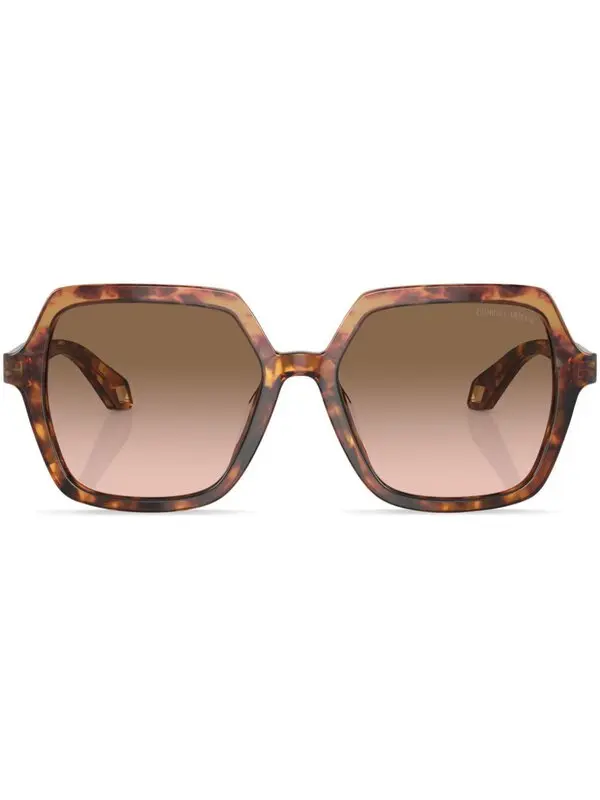 Giorgio Armani Tortoiseshell Square Frame Sunglasses - Brown