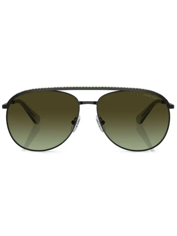SWAROVSKI Crystal-embellished Pilot Sunglasses - Black