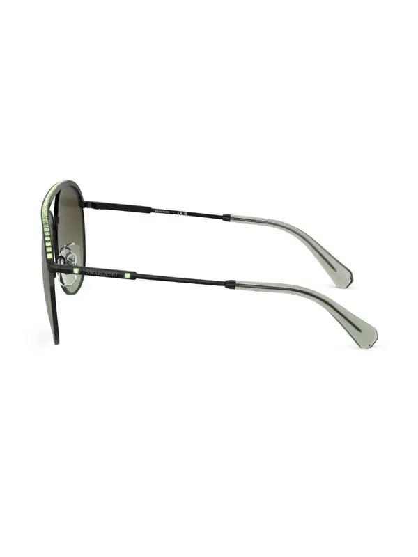 SWAROVSKI Crystal-embellished Pilot Sunglasses - Black
