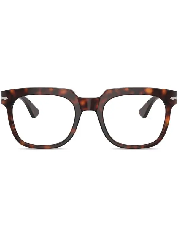 Persol Tortoiseshell Square Frame Glasses - Green