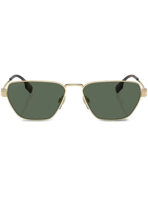 Burberry Vintage Check Geometric Sunglasses - Gold