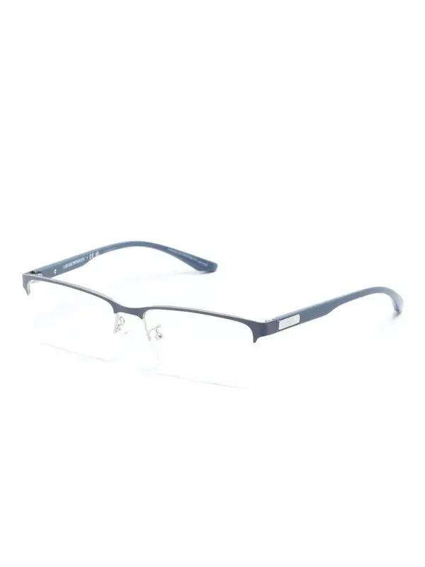 Emporio Armani Logo-plaque Half-rim Eyeglasses