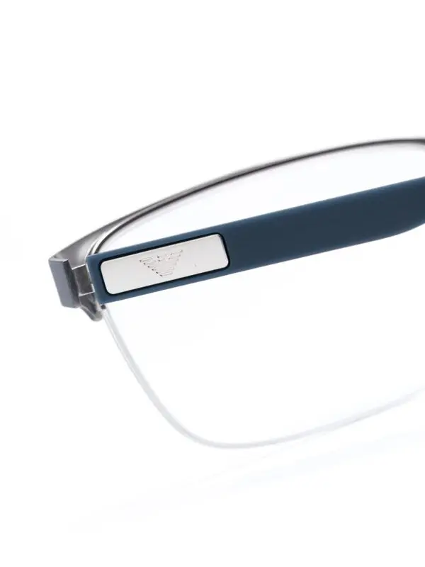 Emporio Armani Logo-plaque Half-rim Eyeglasses