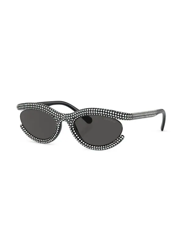 SWAROVSKI Pavé Crystal-embellished Sunglasses - Black