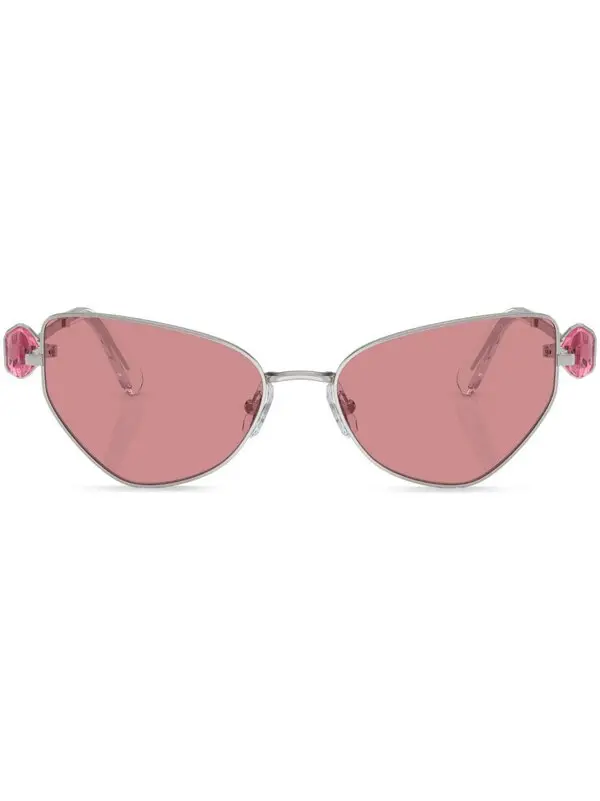 SWAROVSKI Hinged Cat-eye Sunglasses - Silver