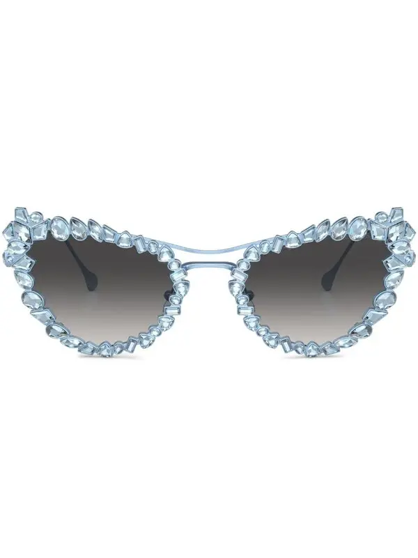 SWAROVSKI Crystal-embellished Clip-on Sunglasses - Blue