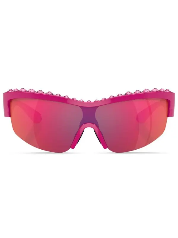 SWAROVSKI Crystal-embellished Mask Sunglasses - Pink