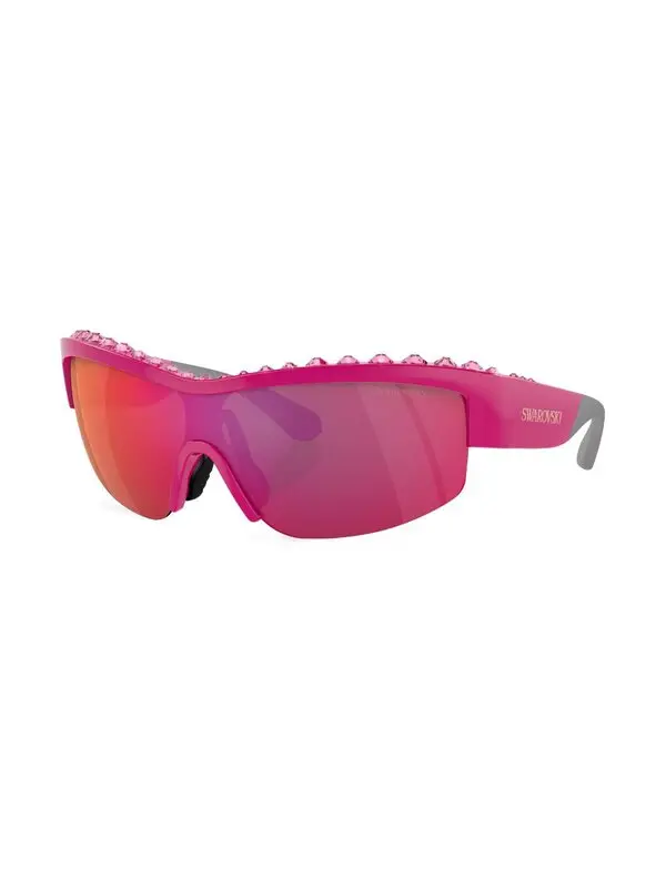 SWAROVSKI Crystal-embellished Mask Sunglasses - Pink