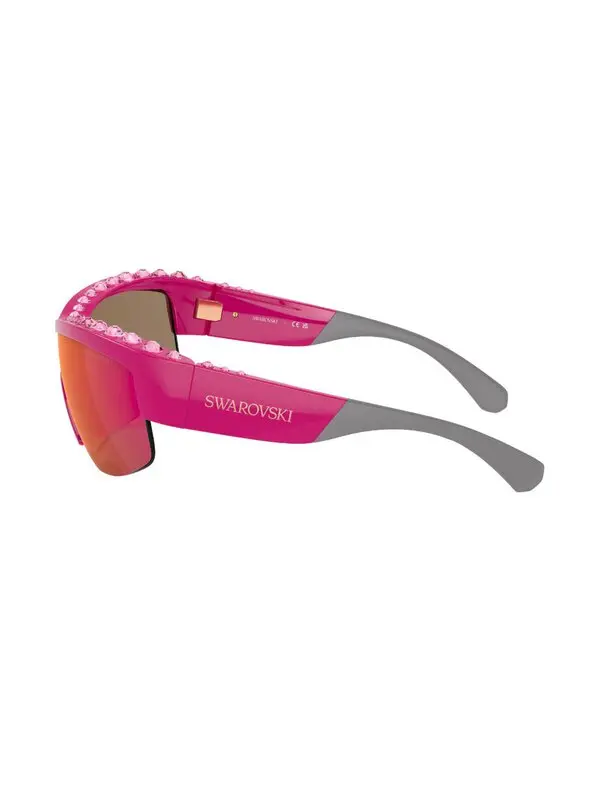 SWAROVSKI Crystal-embellished Mask Sunglasses - Pink
