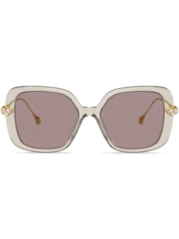 SWAROVSKI Crystal-embellished Oversized Sunglasses - Brown