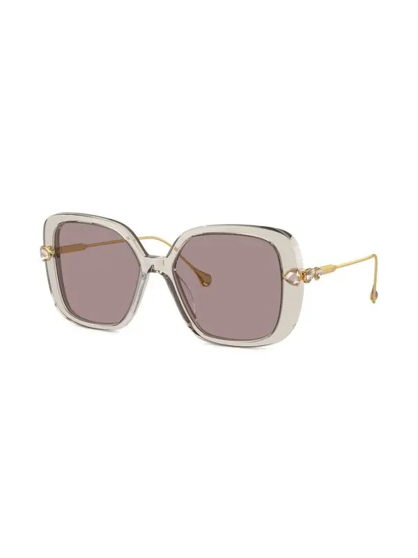 SWAROVSKI Crystal-embellished Oversized Sunglasses - Brown