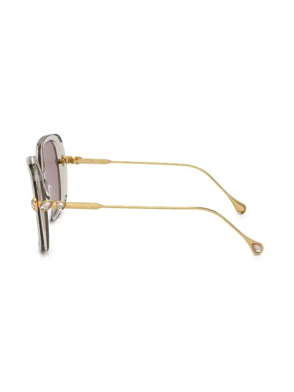 SWAROVSKI Crystal-embellished Oversized Sunglasses - Brown