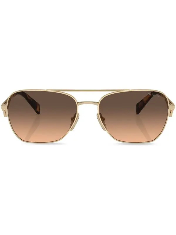 Prada Rectangle-frame Sunglasses - Gold