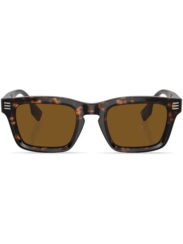 Burberry Logo-Print Square-Frame Sunglasses In Brown - 12  display picture 3