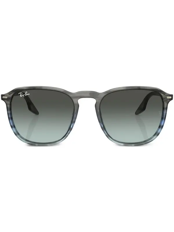 Ray-ban Logo-lettering Round-frame Sunglasses - Blue