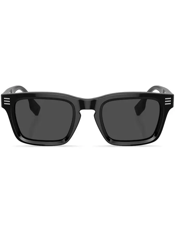 Burberry Logo-print Square-frame Sunglasses - Black