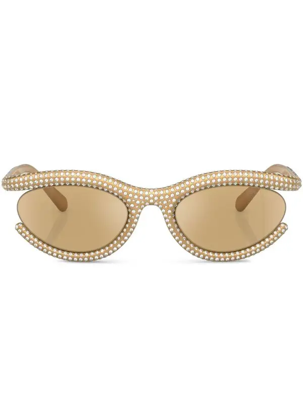 SWAROVSKI Pavé Crystal-embellished Sunglasses - Gold