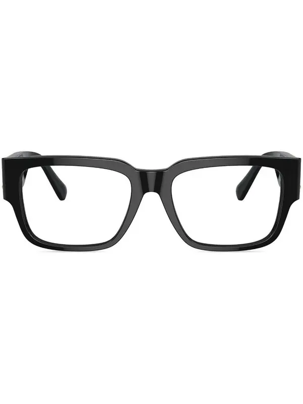 Versace Medusa Plaque Square Frame Glasses - Black